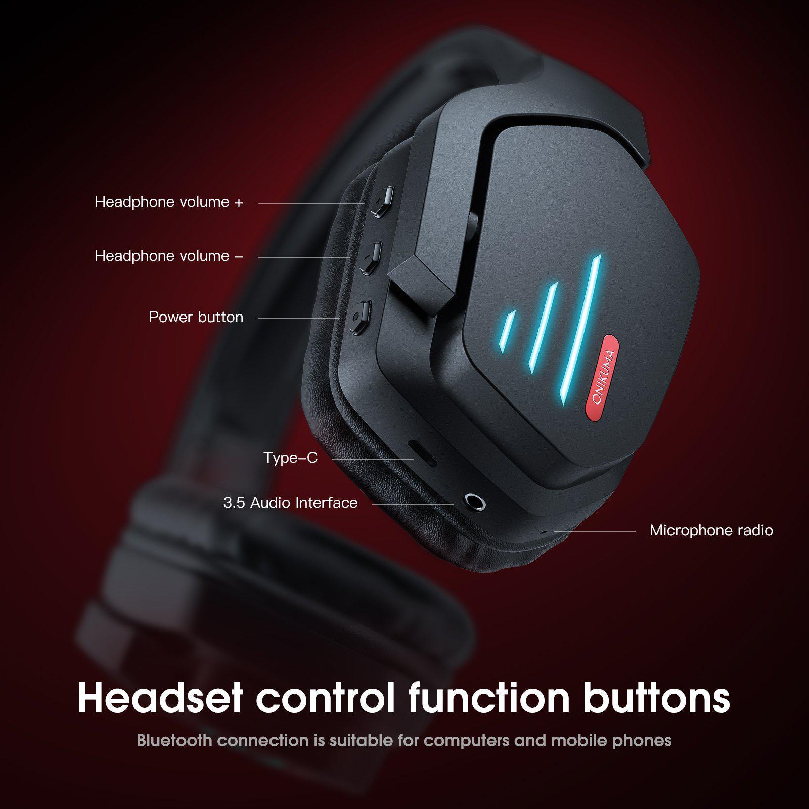 ONIKUMA B60 Wireless Bluetooth Gaming Headset - Vibe Gaming