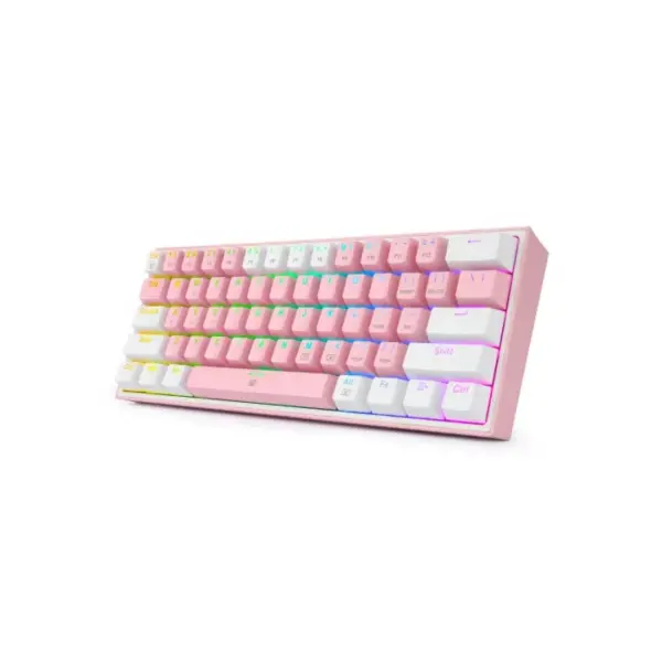 Redragon K617 FIZZ 60% Wired RGB Gaming Mechanical Keyboard, Pink White ...