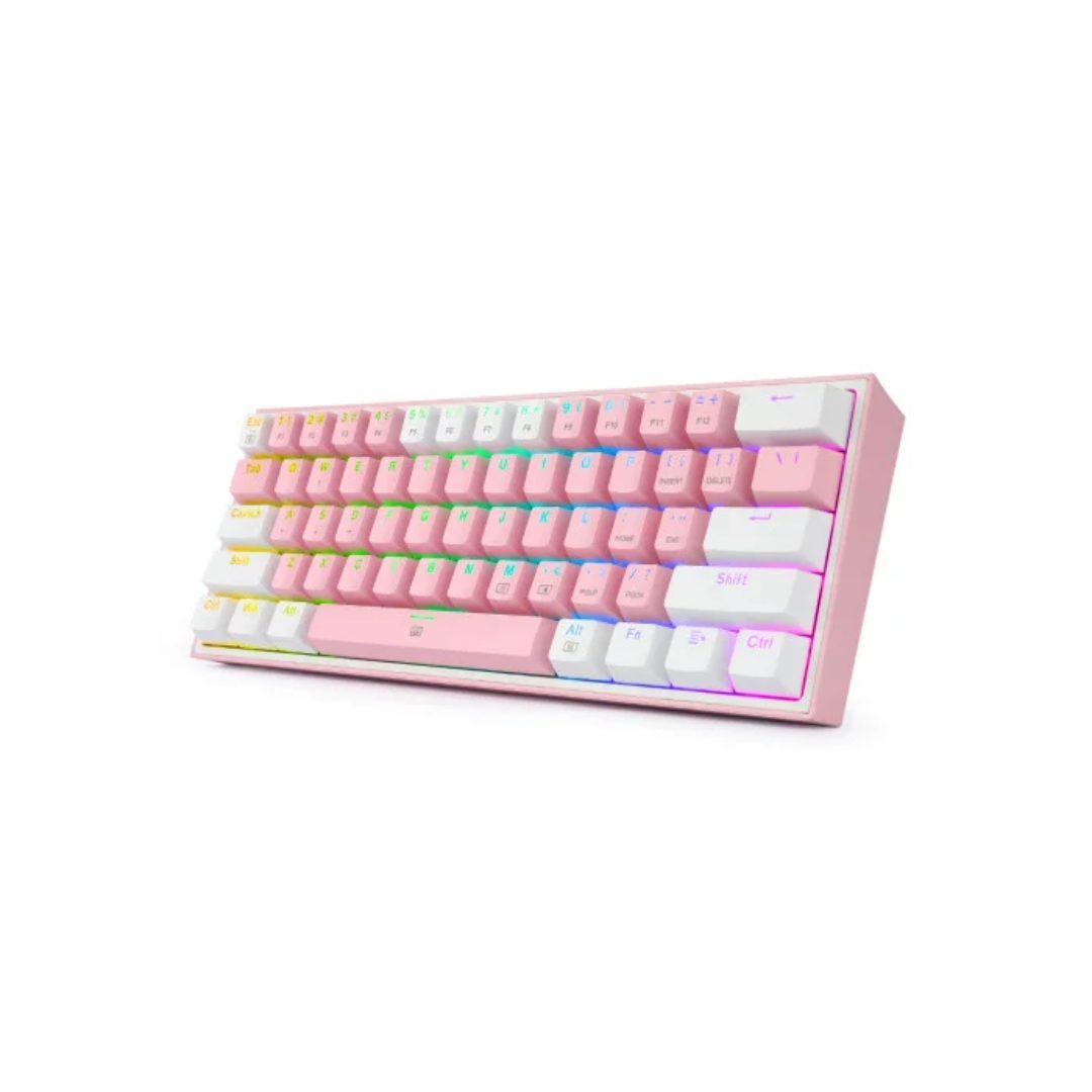 Redragon K617 FIZZ 60% Wired RGB Gaming Mechanical Keyboard, Pink White ...
