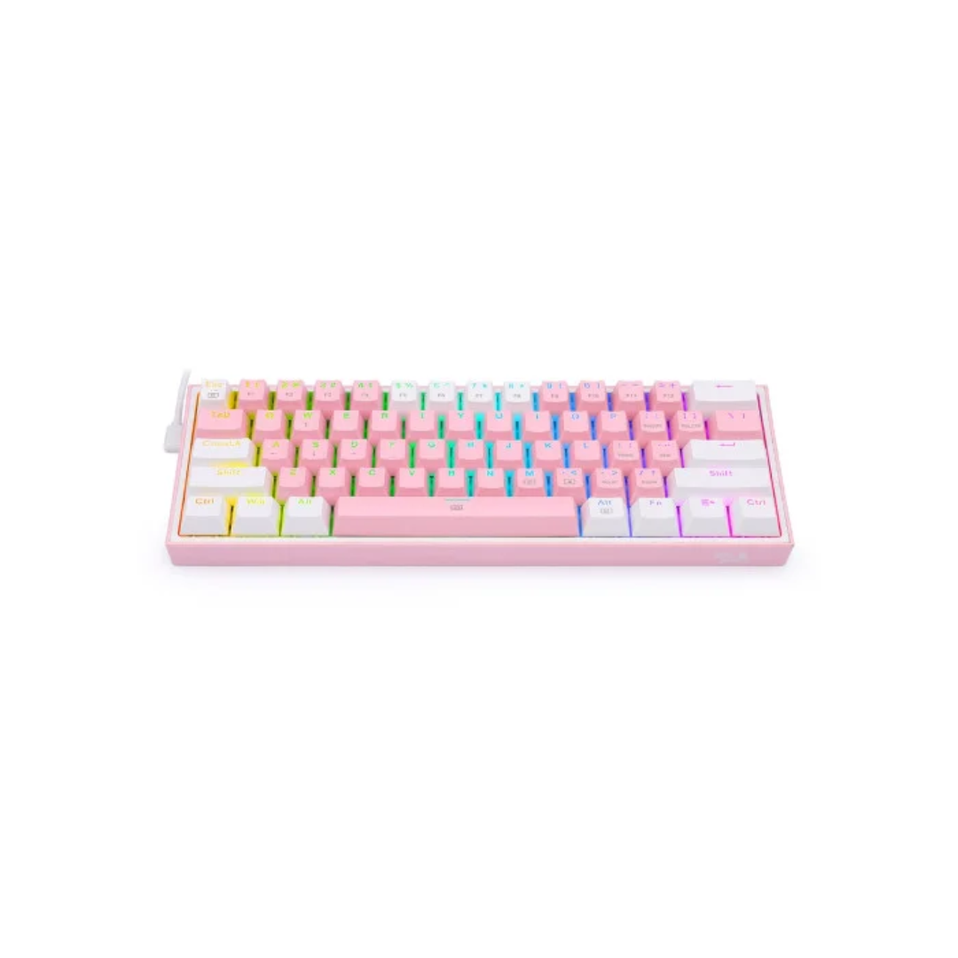 Redragon K617 FIZZ 60% Wired RGB Gaming Mechanical Keyboard, Pink White ...