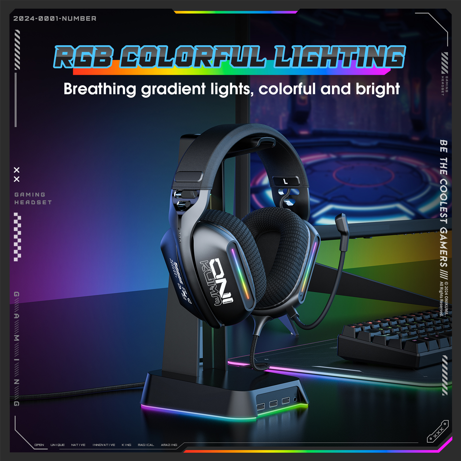 ONIKUMA X12 3.5mm Wired RGB Light Gaming Headset - Vibe Gaming