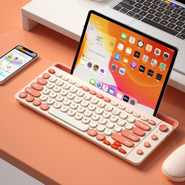 BOW K650D Dual Mode Wireless Keyboard, Pink - Vibe Gaming