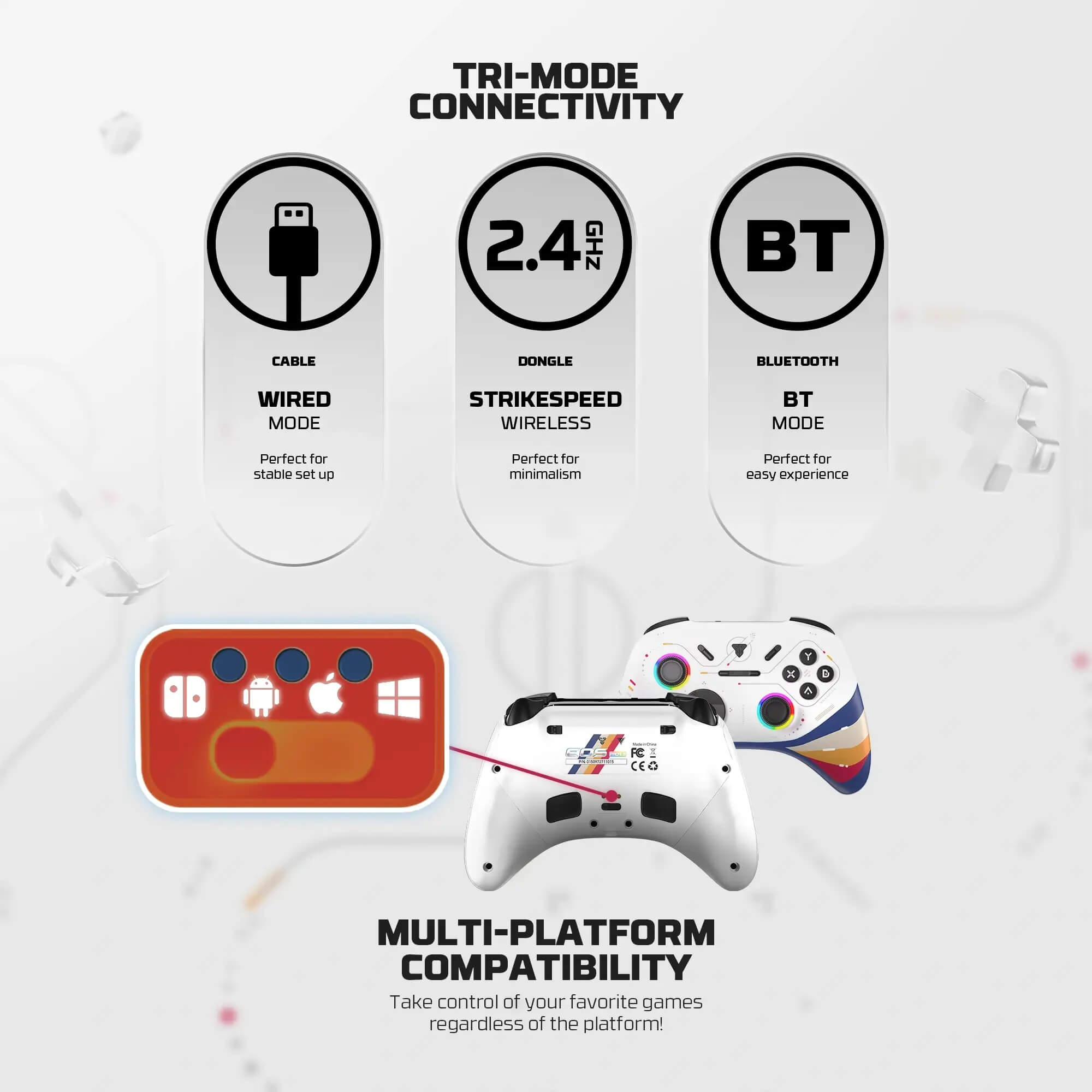 FANTECH EOS PRO II WGP15V2S WIRELESS GAMEPAD, STAR TWO WHITE - Vibe Gaming