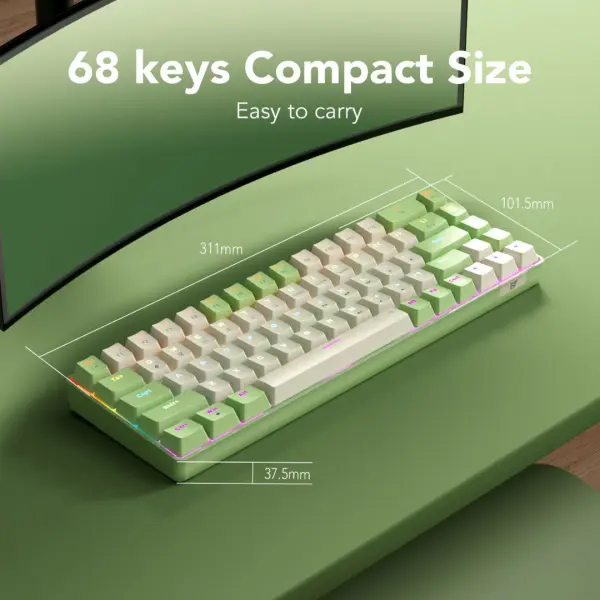 Sunsonny NJ6 PRO Hot-Swappable Wired Mechanical Keyboard, Cyan - Vibe ...