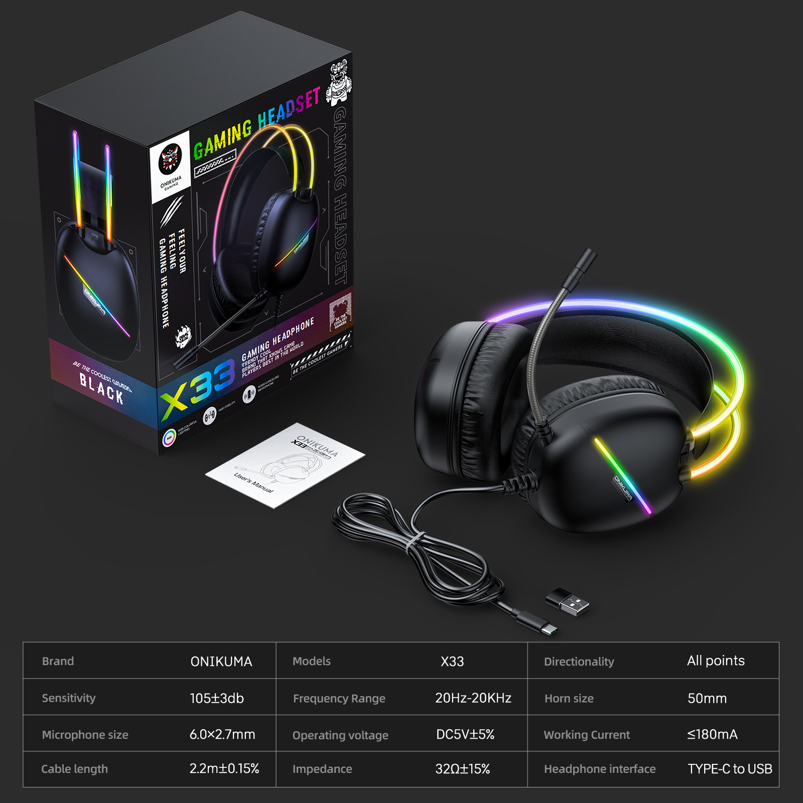 ONIKUMA X33 Wired Gaming Headset - Vibe Gaming