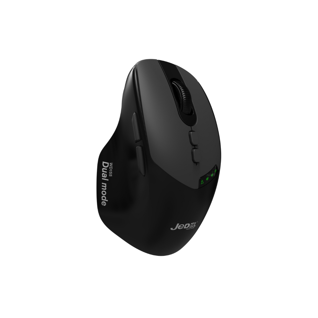 Jedel WD155 7D Dual Mode Wireless Charging Mouse, Black - Vibe Gaming