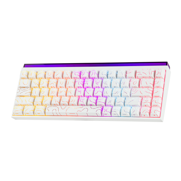 Ajazz NK68 Wired 68-Key Hot-Swappable Mechanical Keyboard, White ...