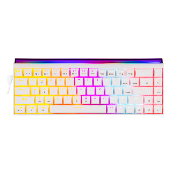 Ajazz NK68 Wired 68-Key Hot-Swappable Mechanical Keyboard, White - Vibe ...