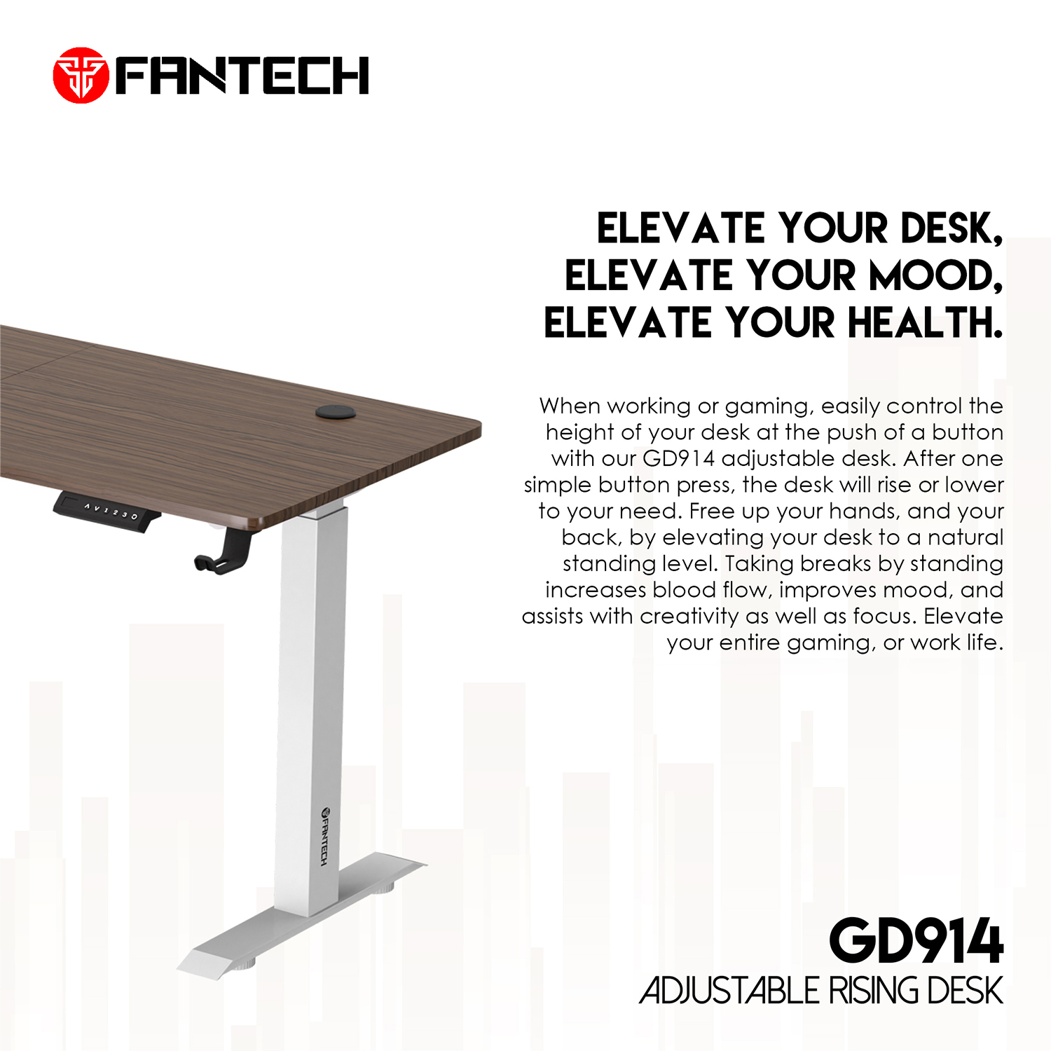 FANTECH GD914 Adjustable Rising Gaming Desk - Vibe Gaming