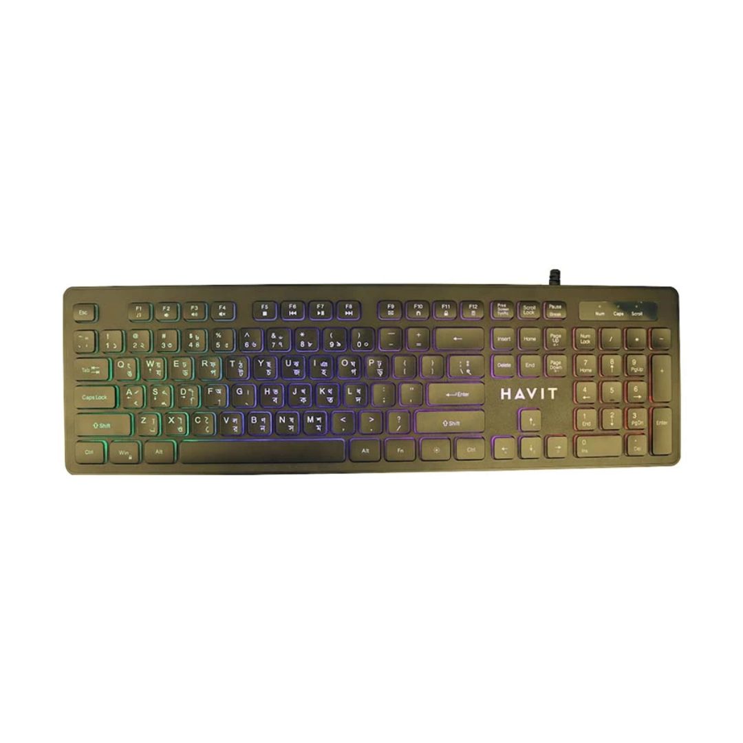 HAVIT KB660L USB Multi-function Backlit Keyboard - Vibe Gaming