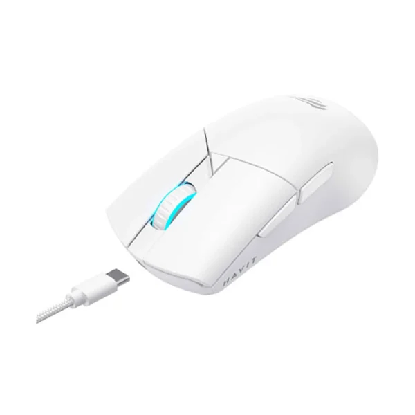Havit MS1038WB Tri Mode Wireless Gaming Mouse, White - Vibe Gaming