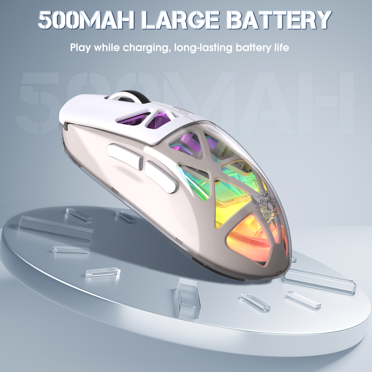 ONIKUMA CW930 RGB Tri-Mode Wireless Gaming Mouse, White - Vibe Gaming