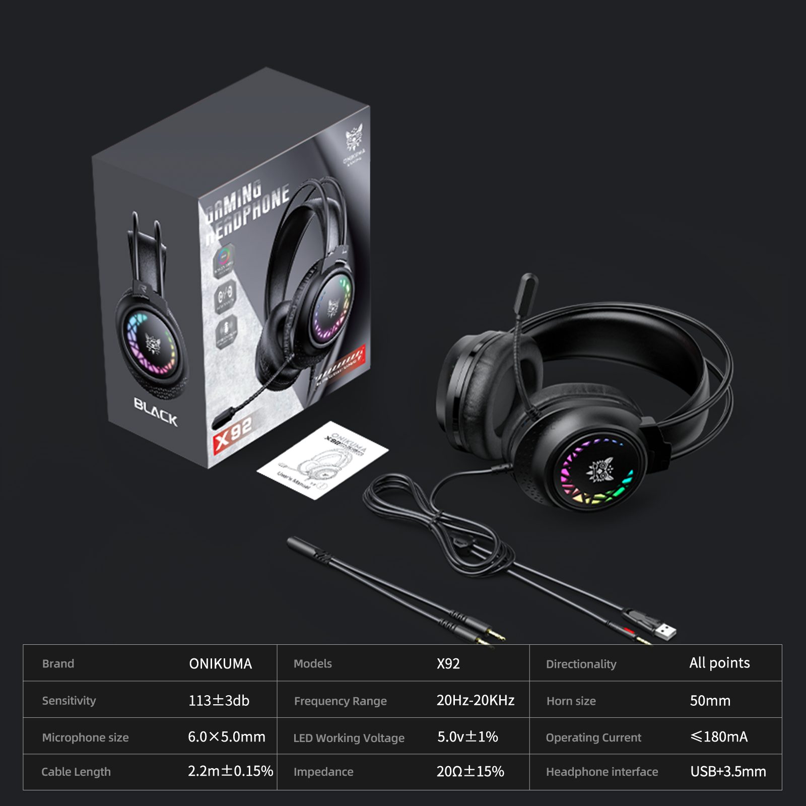 ONIKUMA X92 Wired Gaming Headset - Vibe Gaming