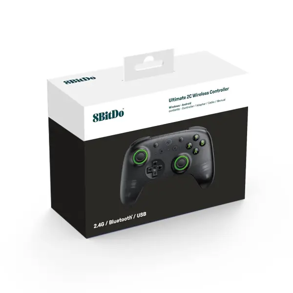 8BitDo Ultimate 2C Wireless Controller, Transparent Black - Vibe Gaming